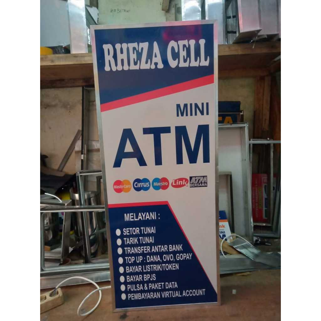 Jual neon box akrilik mini ATM ukuran 30x70cm | Shopee Indonesia