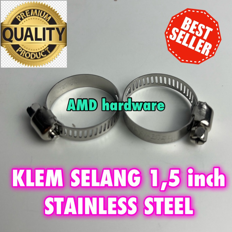 Jual HOSE CLAMP 1.5 inch KLEM SELANG AIR LPG PVC ANGIN STAINLESS STEEL ...