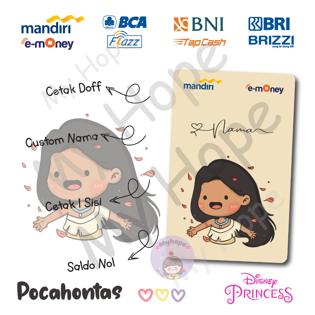 Jual Emoney Custom Etoll Princess Disney Belle Ariel Aurora Mulan ...