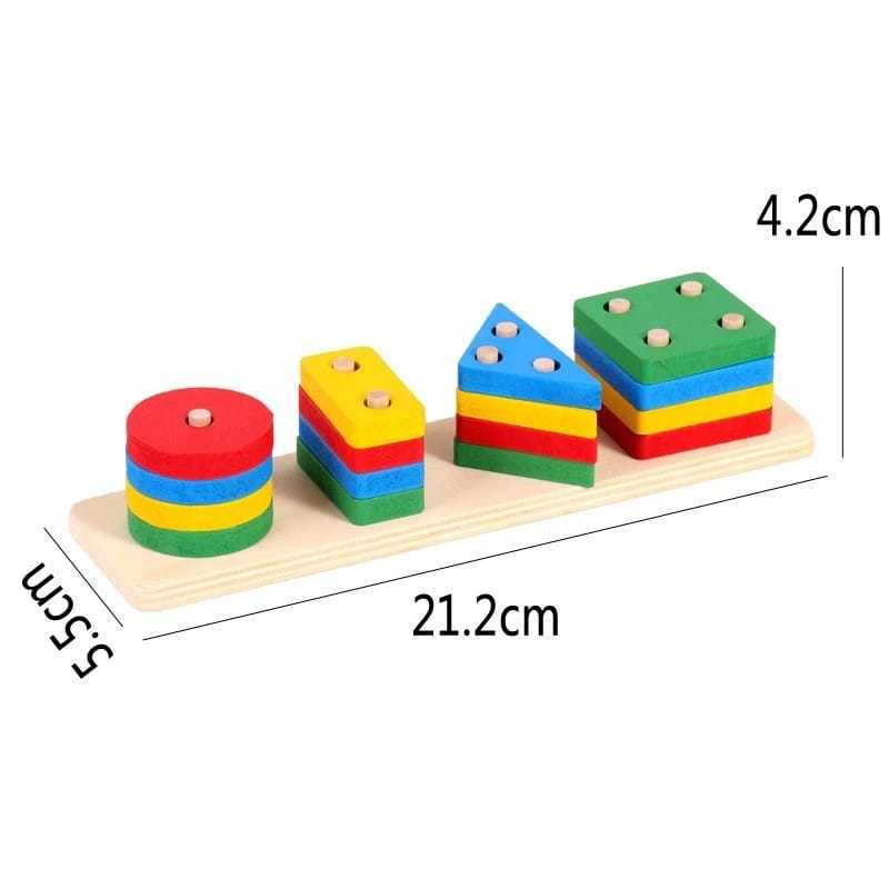 Jual Mainan Edukasi Montessori Anak Mengenal Bentuk Geometri Warna ...