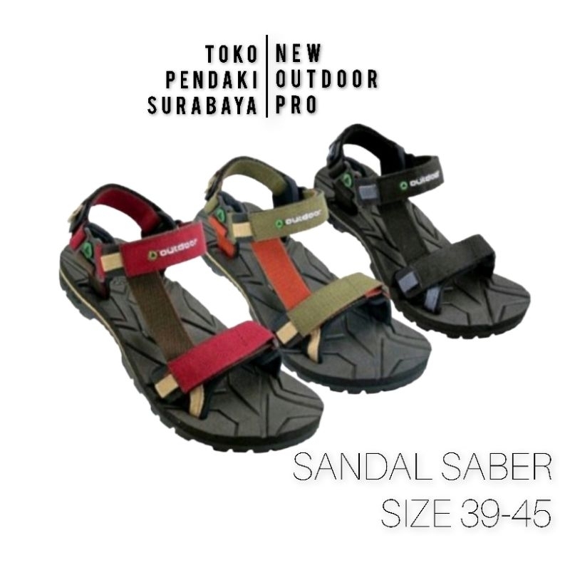 Jual 39-45 OUTDOOR PRO SANDAL GUNUNG HIKING SELEMPANG PRIA WANITA OUTDOOR PRO SABER BLACK I ...