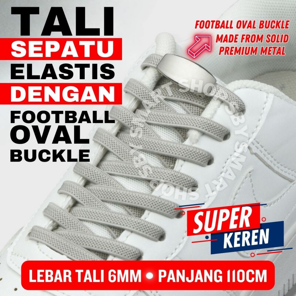 Jual (V) Tali Sepatu Elastis BUCKLE TER-PREMIUM FootBall Oval Buckle ...