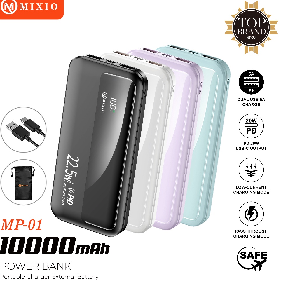Jual MIXIO MP-01 22.5W 10000Mah Macaron Powerbank Slim Fast Charging ...