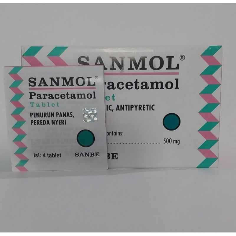 Jual Sanmol Paracetamol tablet isi 4 tablet/ pereda nyeri sakit kepala ...