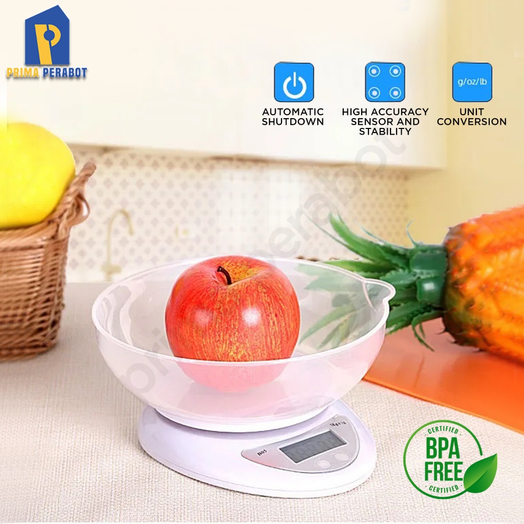 Jual Timbangan Digital Mangkok Timbangan Kue Digital Electronic 5 kg B05 | Shopee Indonesia