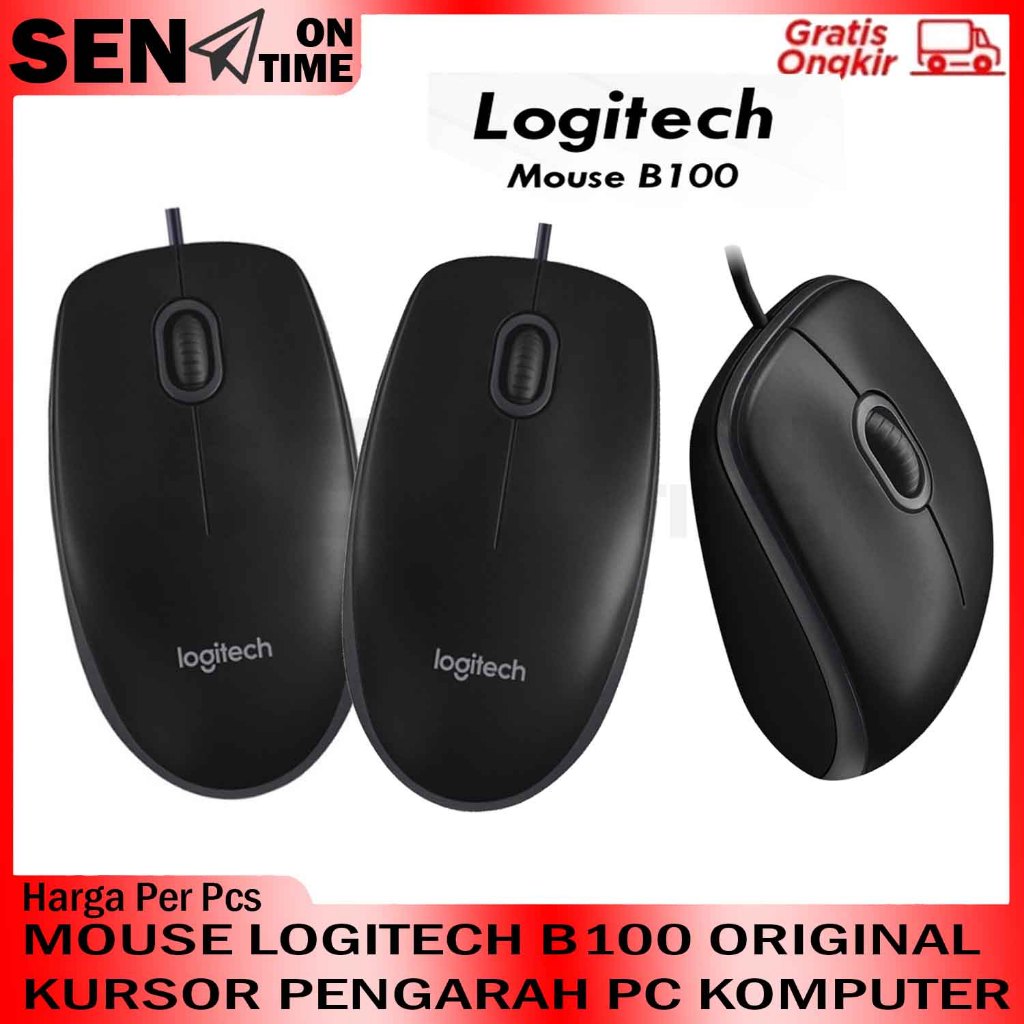Jual Mouse Logitech B100 Komputer PC Laptop Kursor Pengarah Ikon Teks ...