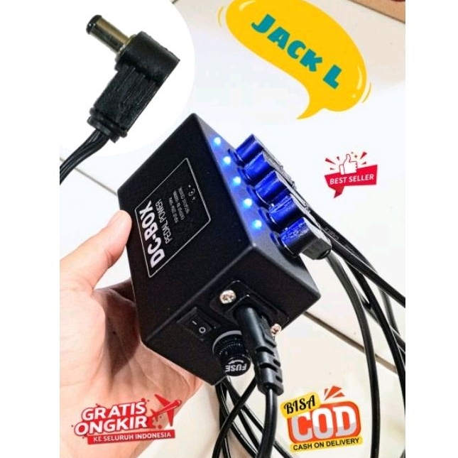 Jual Adaptor efek gitar power supply 5 out 5 channel PSU 1 Ampere 9 ...