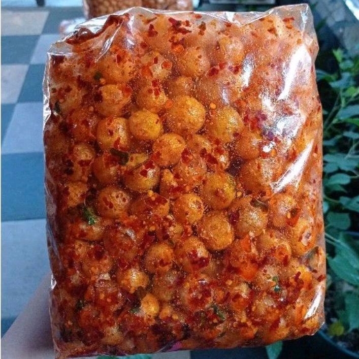 Jual cimol kering pedas daun jeruk 1kg super pedas keripik cimol ...