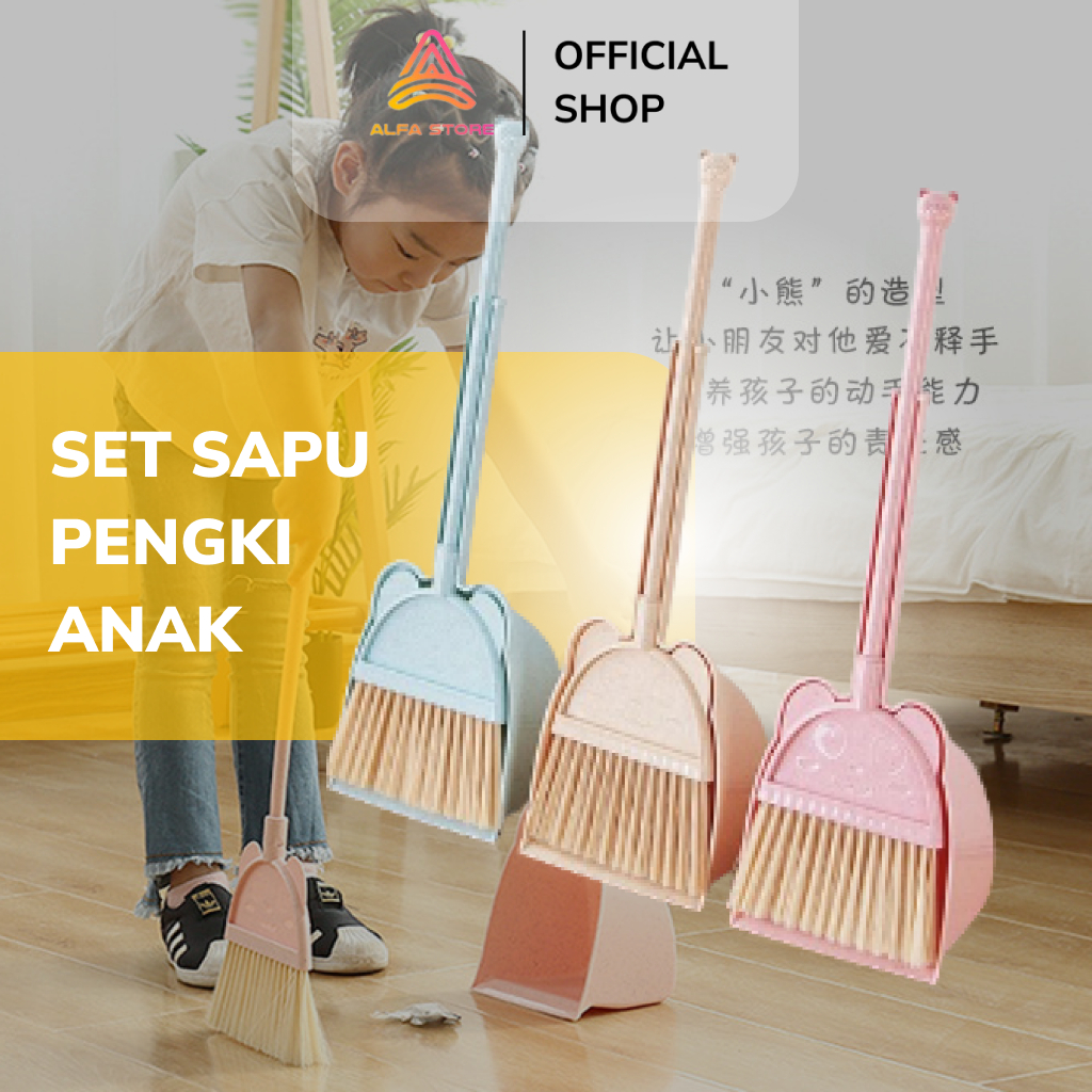 Jual Set Sapu Anak Mini Sapu Pengki Karakter Kucing | Shopee Indonesia