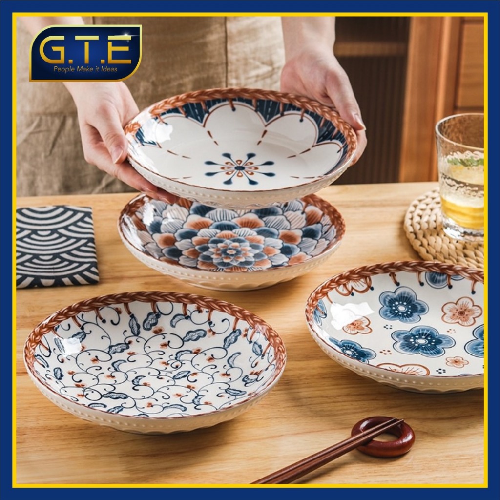 Jual GTE | Piring Keramik Motif 21 cm Piring Makan keramik | Shopee ...