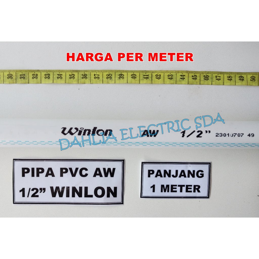 Jual PIPA PVC 1/2 INCH AW WINLON PUTIH 1 METER | Shopee Indonesia