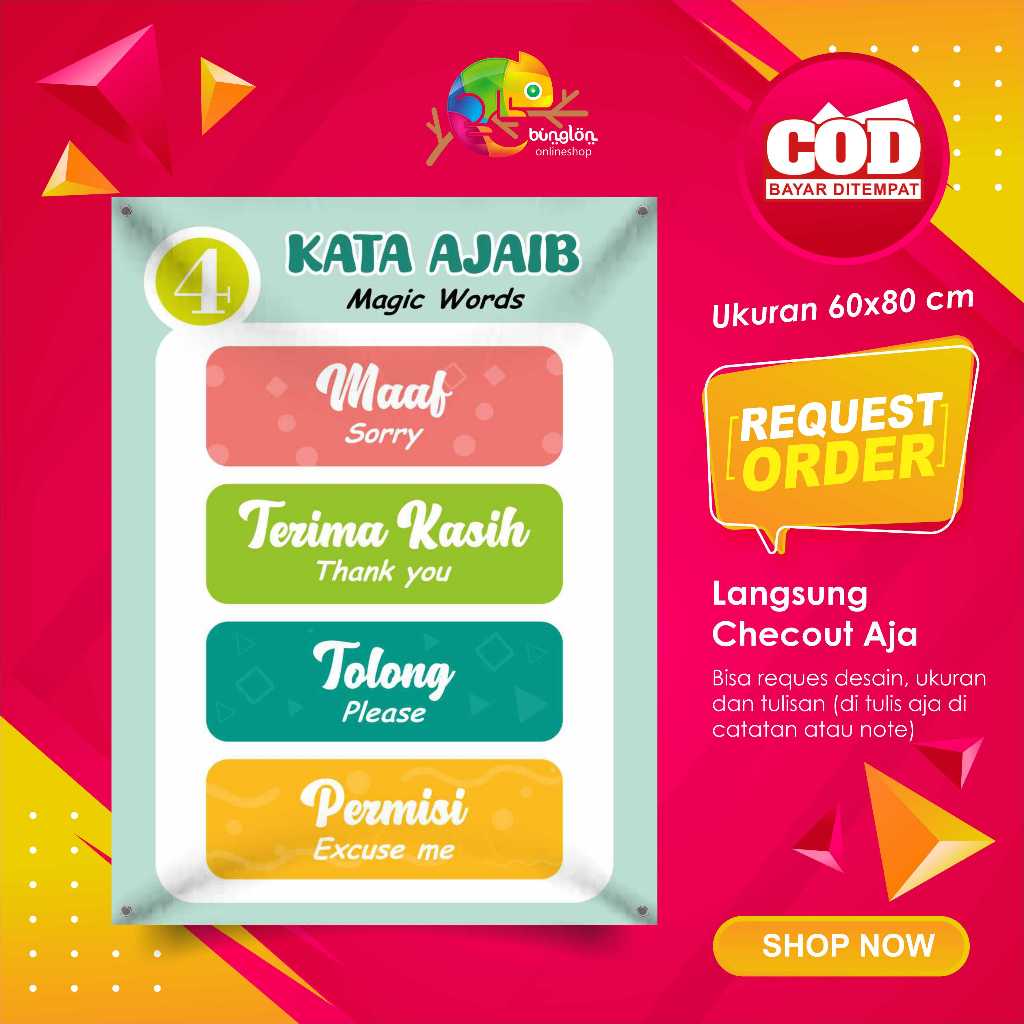Jual Spanduk Banner 60x80 Kata Ajaib Magic Words | Shopee Indonesia