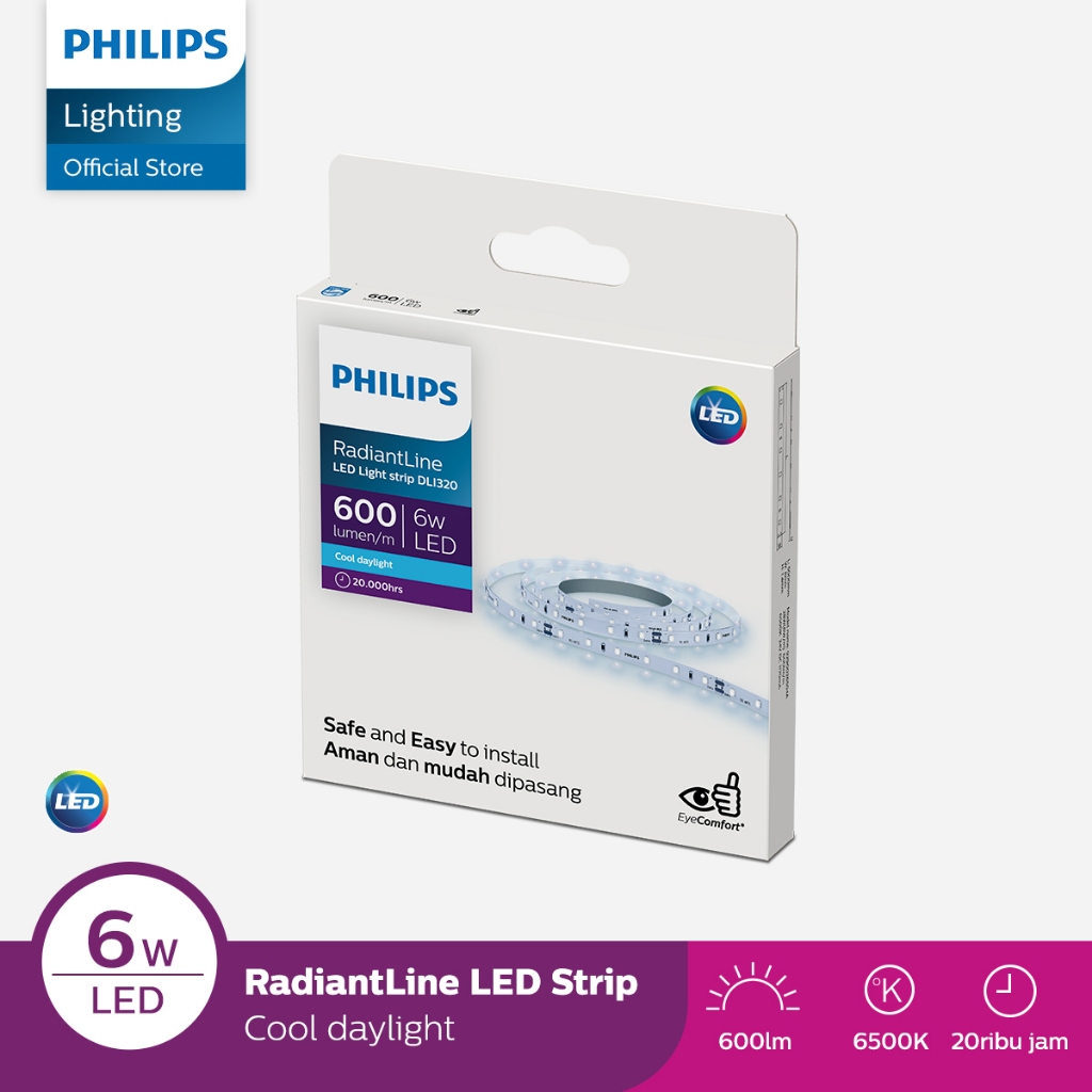Jual Philips Radiantline LED Strip DLI320 5M 6W/M 6500K Putih | Shopee ...