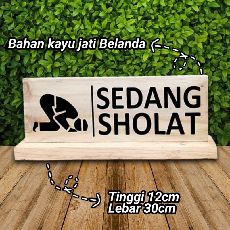 Jual Papan Tanda Meja "Sedang Sholat" Sign Board 30x12 | Shopee Indonesia