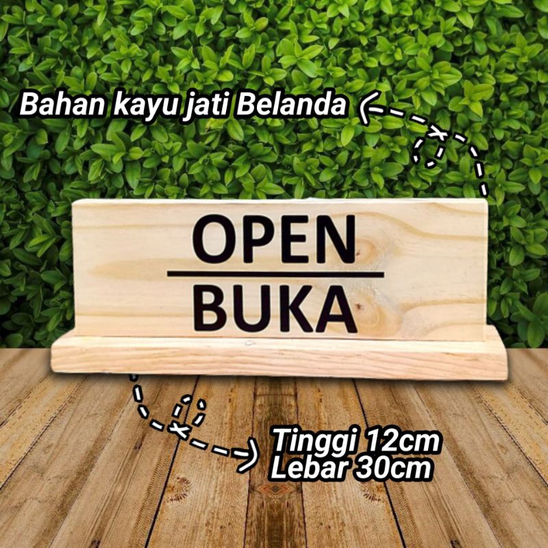 Jual Papan Tanda Meja "Open-Buka" Sign Board 30x12 | Shopee Indonesia