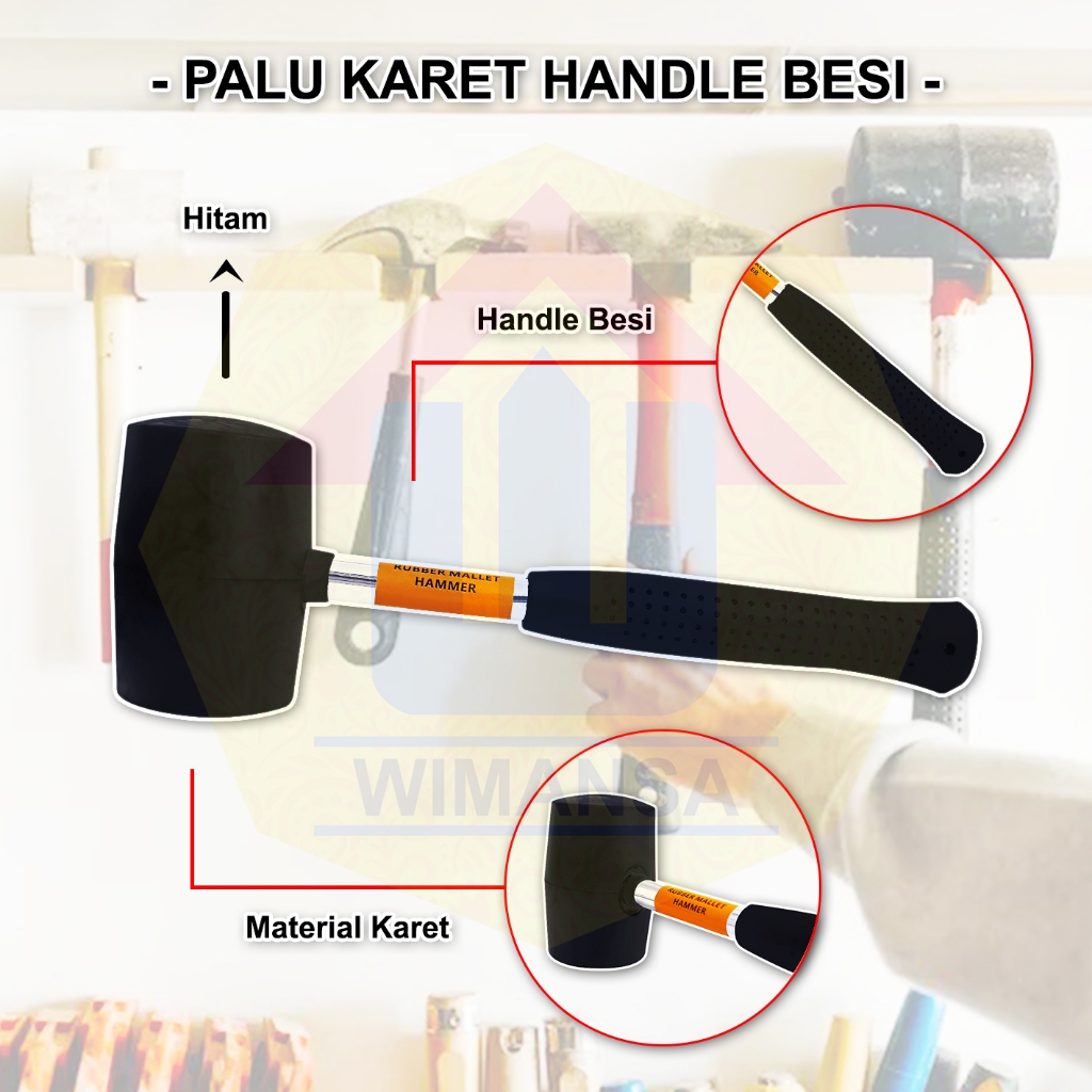 Jual PALU KARET HANDLE BESI - RUBBER MALLET HAMMER | Shopee Indonesia