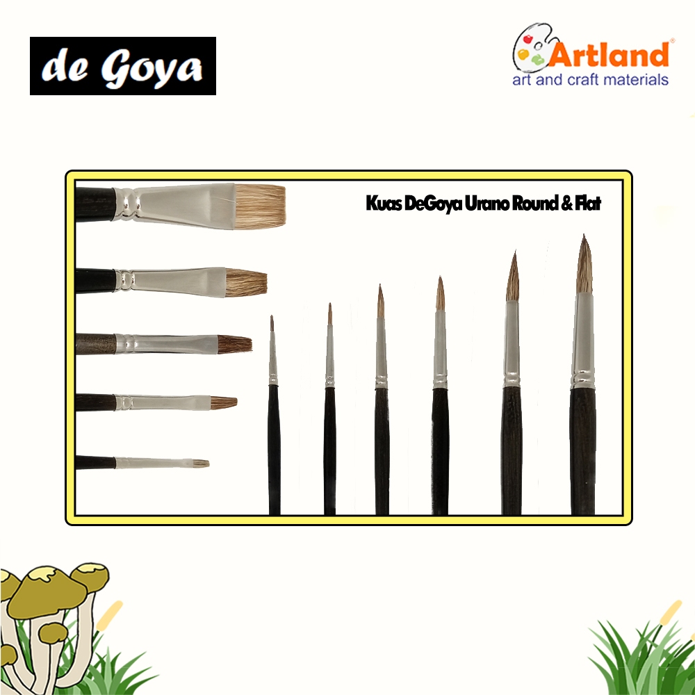 Jual DeGoya Urano Round – Kuas Lukis Bulu Ox Murni, Gagang Pendek ...