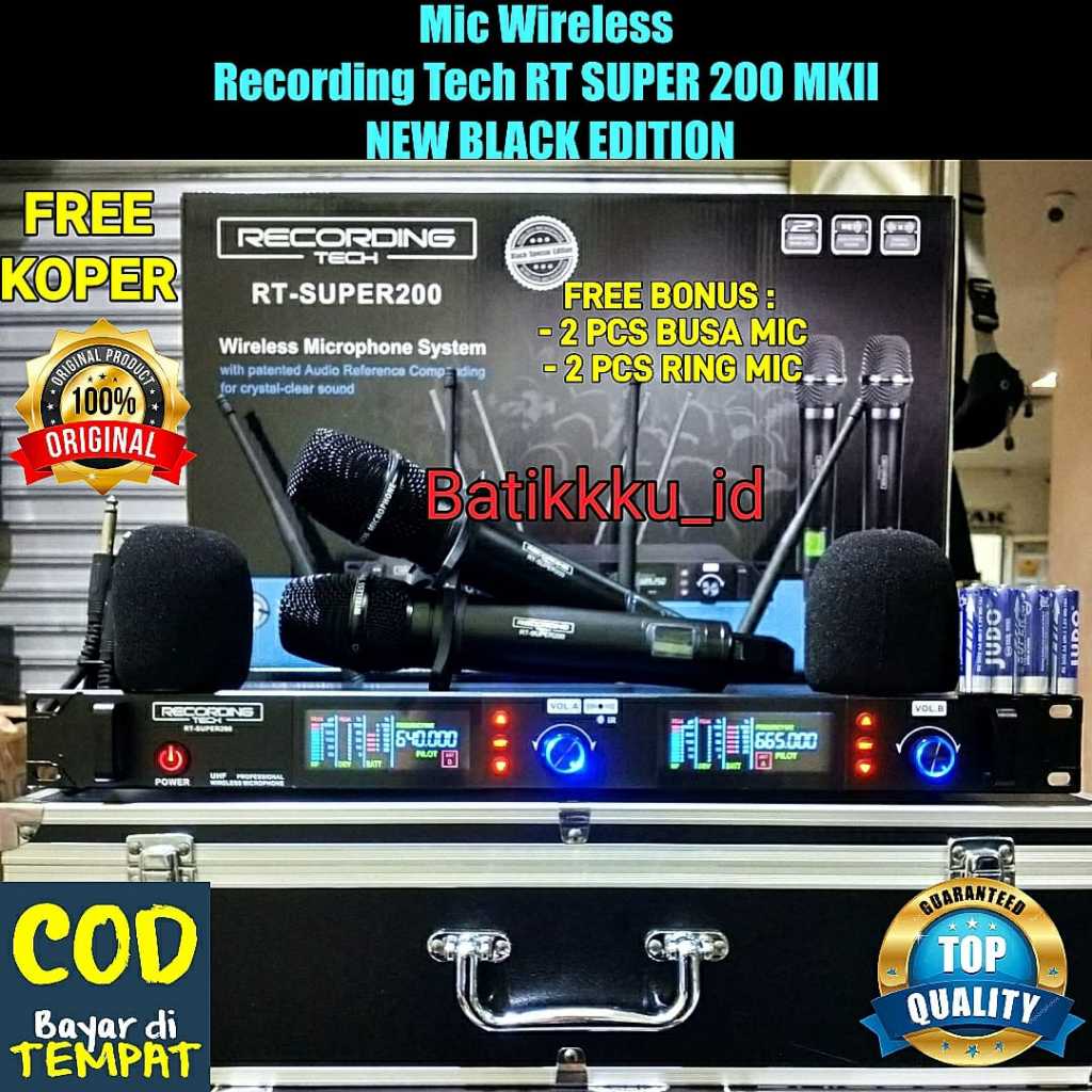 Jual Mic Wireless Recording Tech RT SUPER 200 MK II RT SUPER200 ...