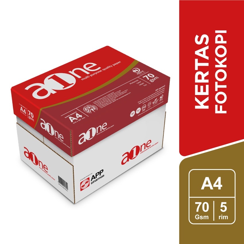 Jual (1 Dus) Kertas HVS A4 70 gram Merk AONE / Kertas A4 1 box isi 5 rim | Shopee Indonesia