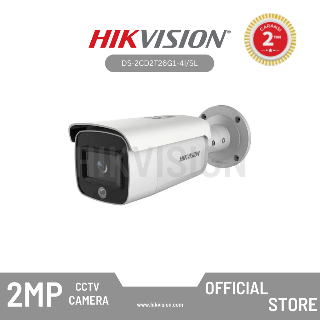 Jual HIKVISION - DS-2CD2T26G1-4I/SL Camera IP CCTV 2 MP AcuSense Strobe Light and Audible ...