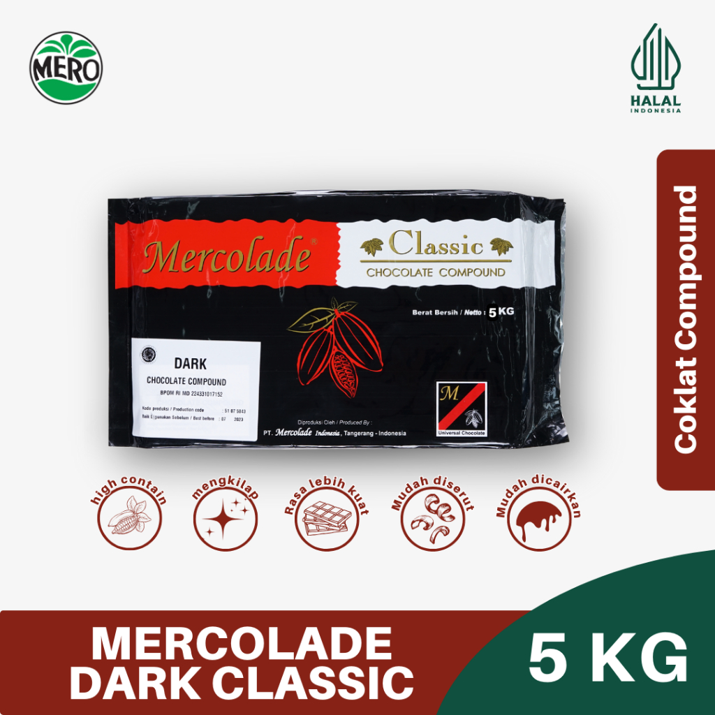 Jual Mercolade Classic Dark Chocolate Compound 5 Kg | Shopee Indonesia