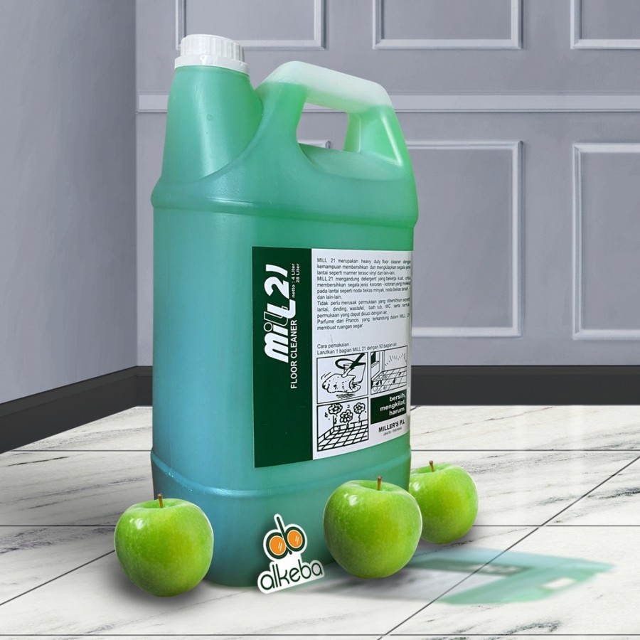 Jual MILL 21 Floor Cleaner Apel Galon 4 Liter Sabun Pembersih pel ...