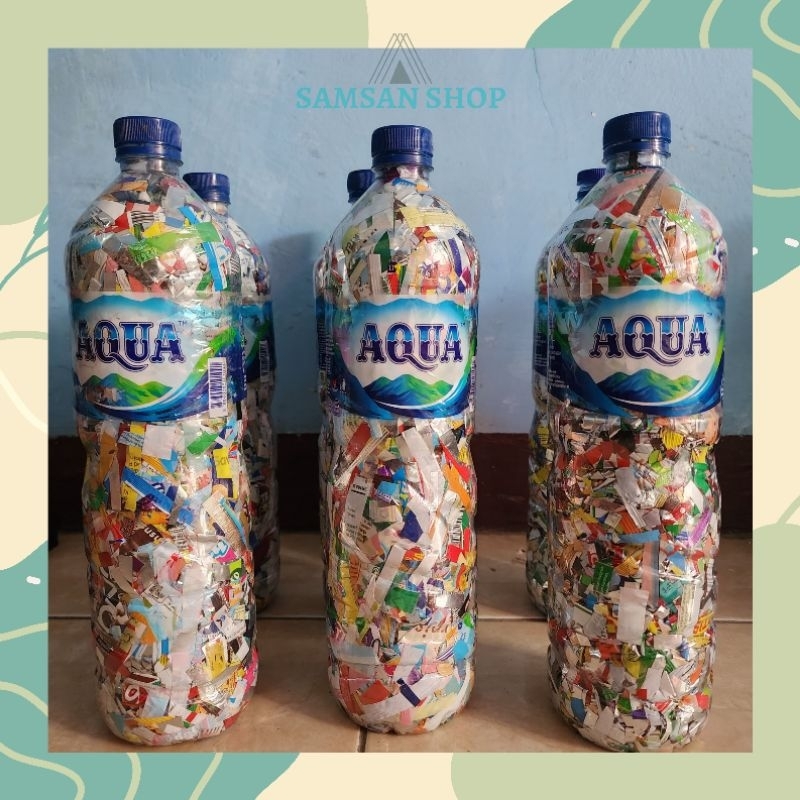 Jual Ecobrick Botol Aqua 1500 ml Ramah Lingkungan Ekobrik Kerajinan ...