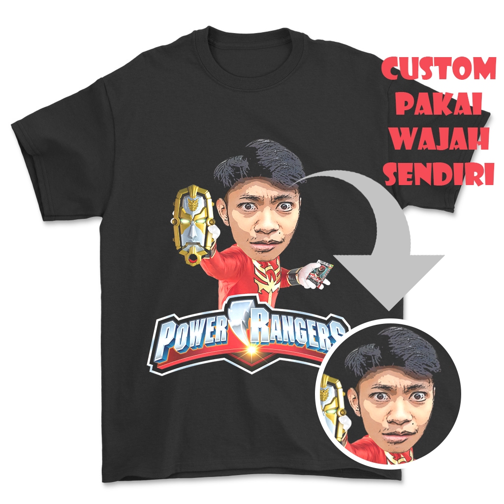 Jual Baju Kaos CUSTOM WAJAH POWER RANGERS Ej Peace Viral KAOS KAGE ...