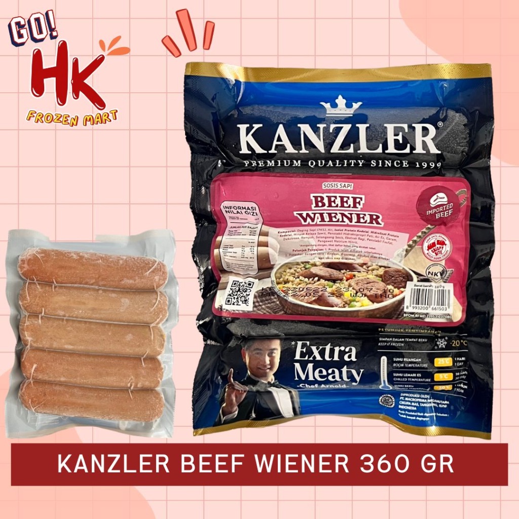 Jual Kanzler Beef Wiener 360gr isi 5 pcs | sosis sapi asli sultan viral ...