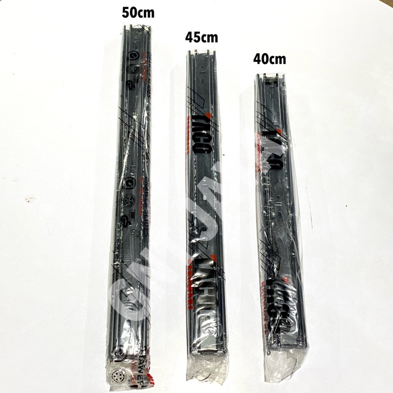 Jual 1PASANG 2pcs REL TACO DOUBLE TRACK rel laci hitam BBS006 40cm 45cm ...