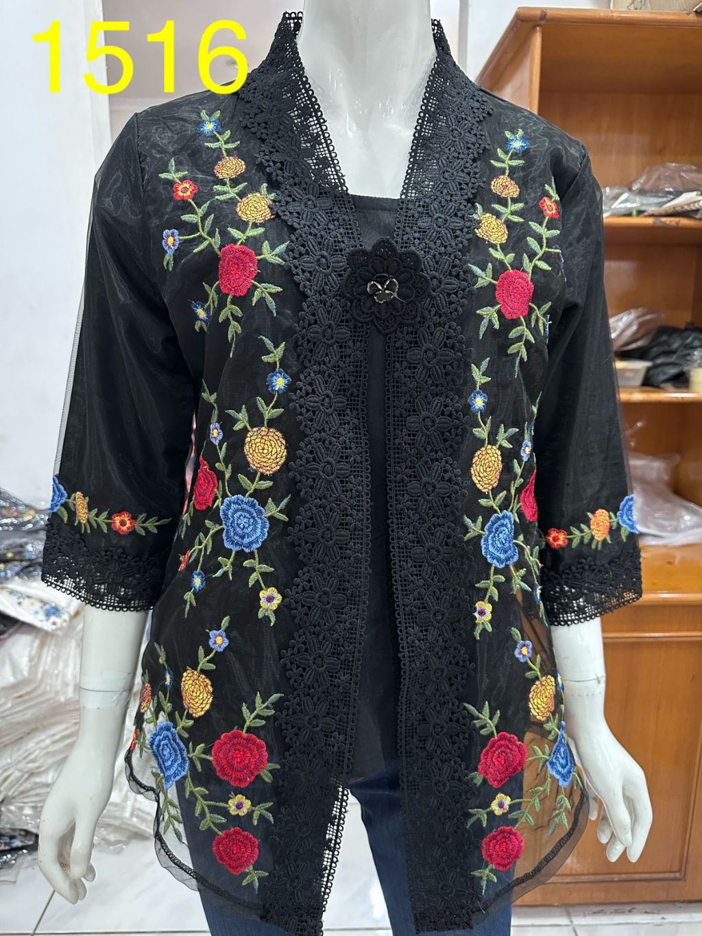 Jual 1508 kebaya rompi bordir organdi premium bros /kebaya encim ...