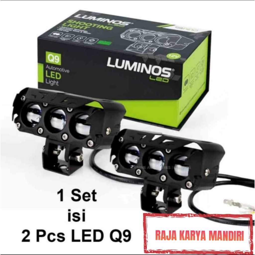 Jual LAMPU SOROT LAMPU TEMBAK LASER Q9 3 MATA 2 WARNA LUMINOS LED NINE ...