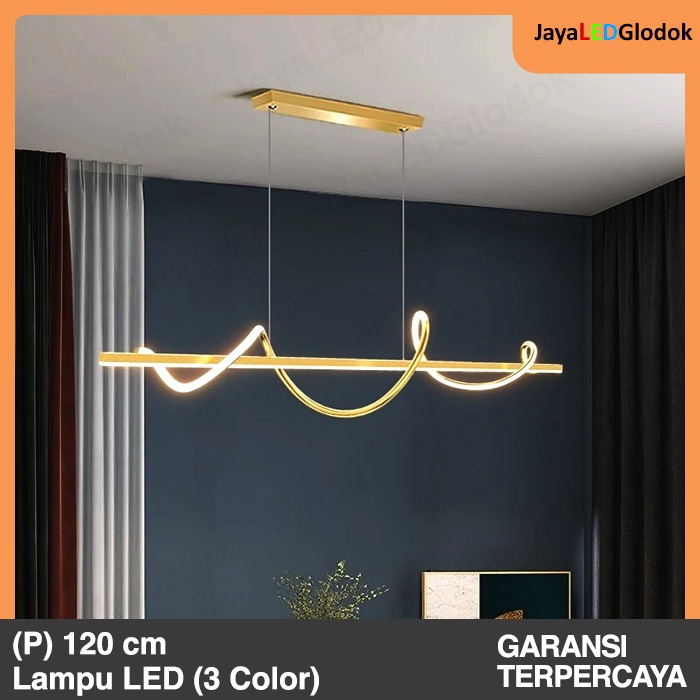 Jual Lampu Gantung Minimalis Ruang Makan Mini Bar Spiral LED Emas Hitam | Shopee Indonesia