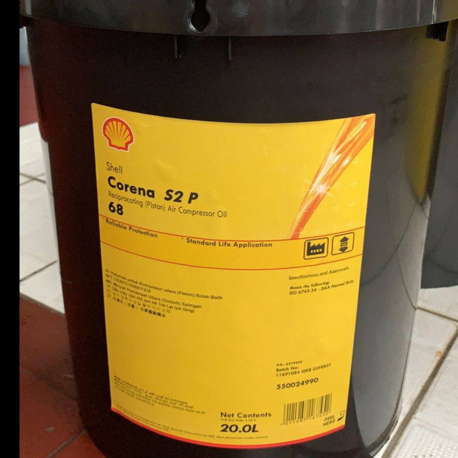 Jual Oli Piston Kompressor SHELL CORENA S2 P 68 Pelumas | Shopee Indonesia