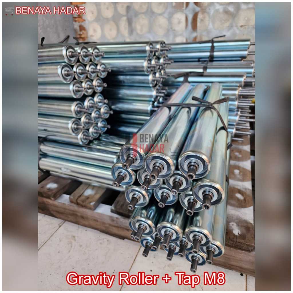 Jual gravity roller conveyor 60 mm x 800 mm x 850 mm as 12 mm tap m8 ...