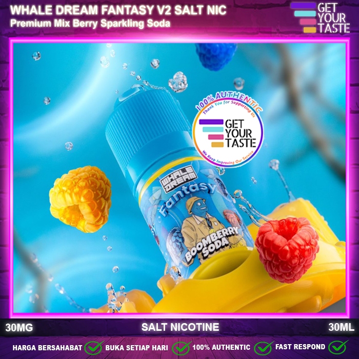 Jual Liquid Whale Dream Fantasy V2 Boomberry Soda Salt Nic 30ML Saltnic ...
