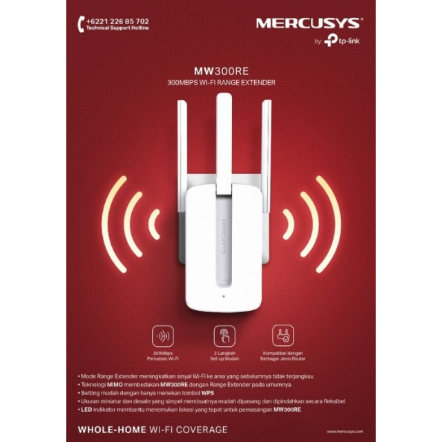 Jual Mercusys Extender Router WiFi Repeater MW300RE 3 Antena | Shopee ...