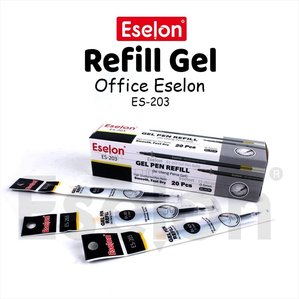 Jual 1 BOX / 20 PCS Refill Isi Ulang Gel Pen Eselon ES-203 | Shopee ...