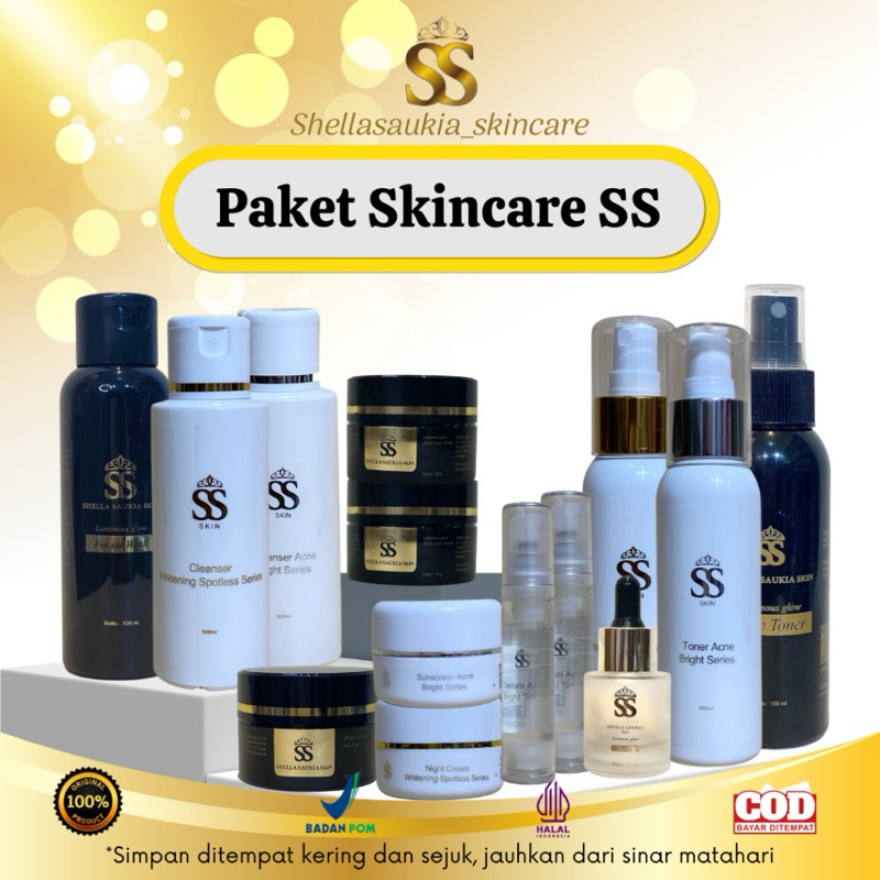 Jual SS Paket Luminous Glowing & Whitening Spotless Shella Saukia Skin ...