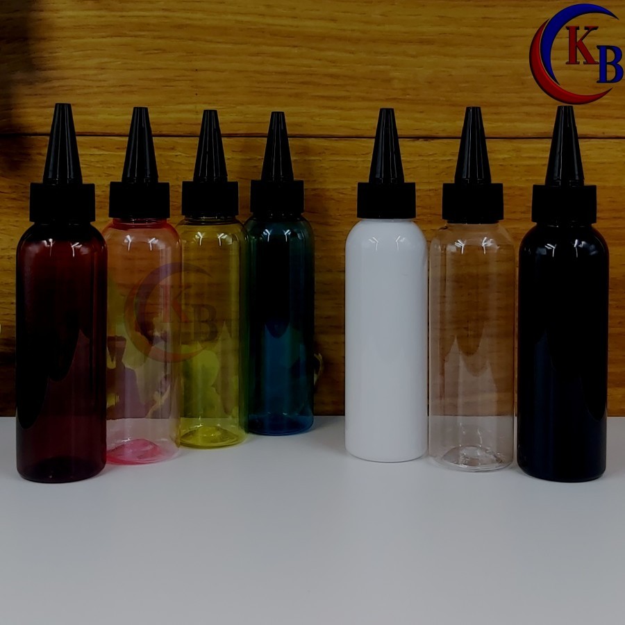 Jual BOTOL KERUCUT 100 ML TINTA HITAM NECK 24 / BOTOL PLASTIK PET BR ...