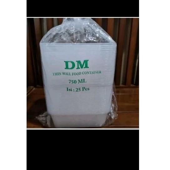 Jual Thinwall DM 750 ML REC kotak makan 750 ml persegi panjang @ 25 set ...