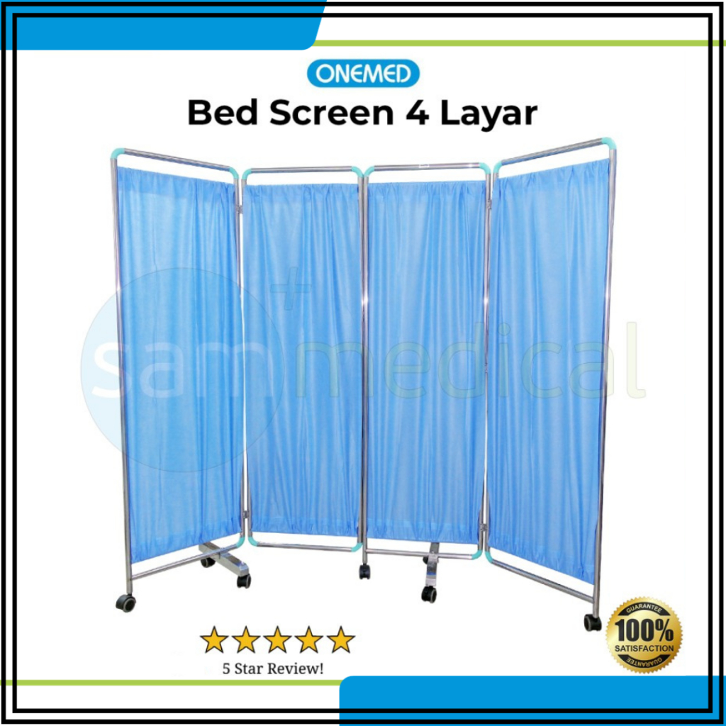 Jual OneMed Scherem / Bed Screen 4 Bidang Stainless - Plus Kain ...