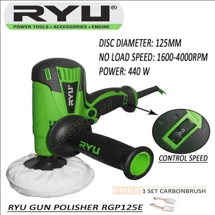 Jual Ryu Mesin Poles Mobil 5 Inch Gun Polisher RGP 125 E | Shopee Indonesia