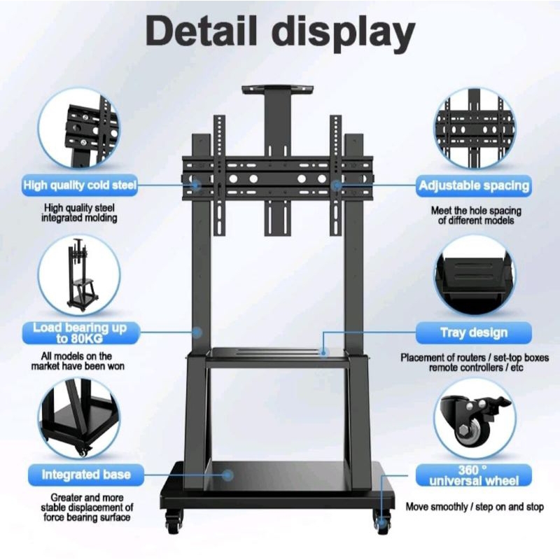 Jual Bracket Stand TV Breket tv Standing Roda 40 sampai 100 inch New ...