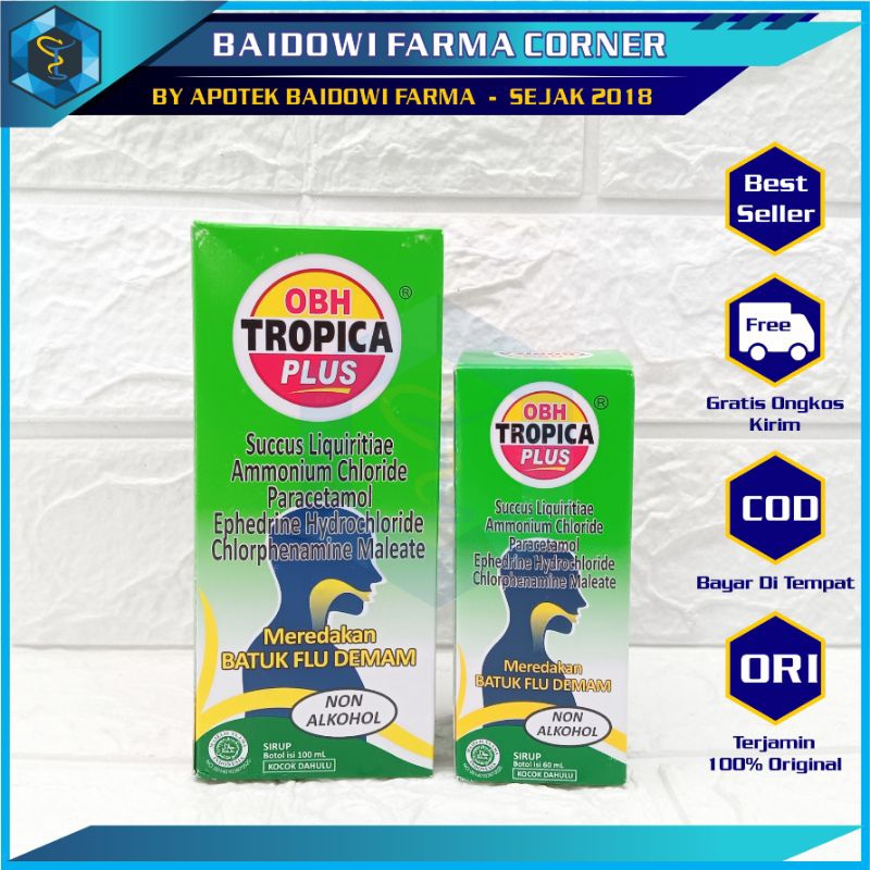 Jual OBH TROPICA PLUS SIRUP 60 & 100ML | Shopee Indonesia