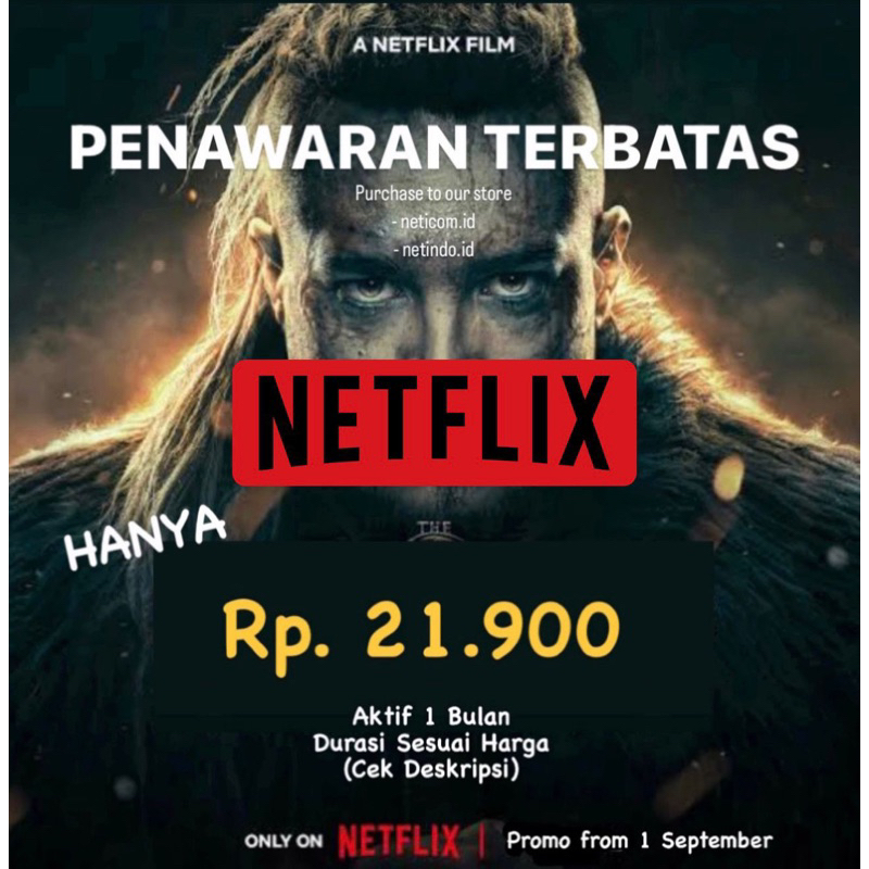 Jual NETFLIXX PERMIUN TERMURAH TANPA VPN ANTI HOLD 1-3 BULAN FULL GARANSI | Shopee Indonesia