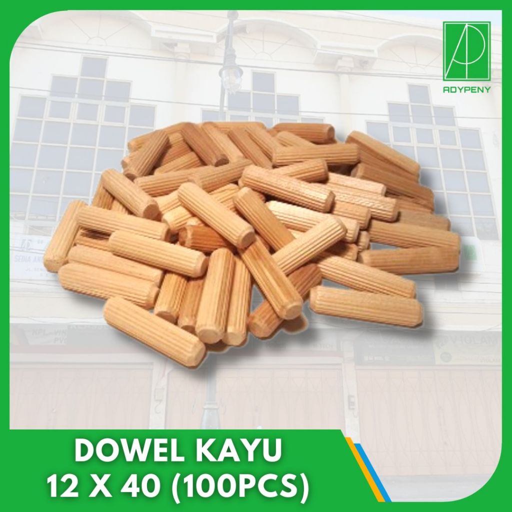 Jual Dowel Kayu Ulir 12x40 12x50 12x60 12x70 (100pcs) | Shopee Indonesia