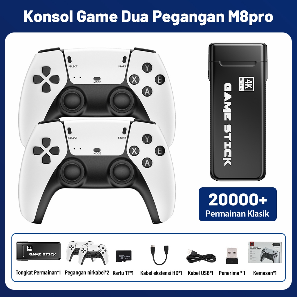 Jual Game Stick M8PRO 4K Game Console Wireless Gamepad HDMI TV Retro Video Game SEGAMES DINGDONG ...