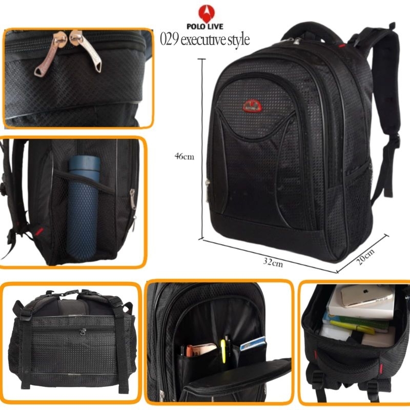 Jual TAS RANSEL LEPTOP POLO TAS KERJA TAS SEKOLAH BACKPACK MULTIFUNGSI ...