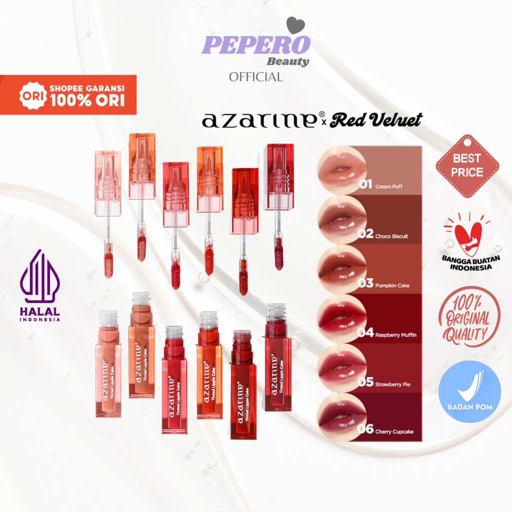 Jual AZARINE x RED VELVET Tinted Lippie Cake Lip Tint 2.9ml | Shopee ...